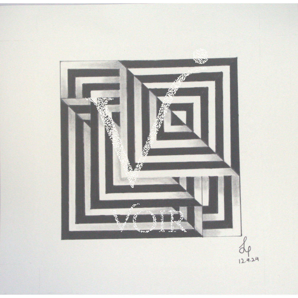 Framed Hanging Sketch Painting: Noire Blanc II – Dzeal